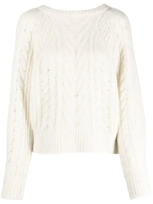 IRO PARIS Cable-knit Wool-blend Jumper - Neutrals