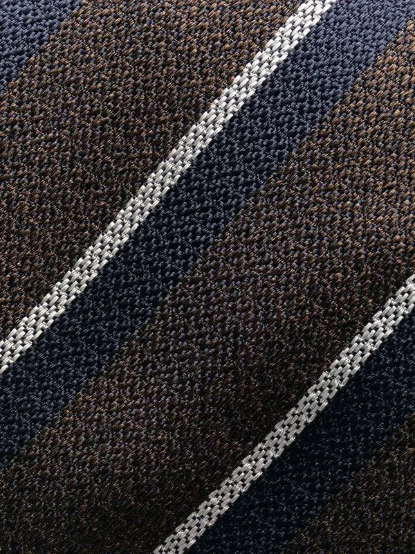 Canali Diaganol-stripe Pattern Silk Tie