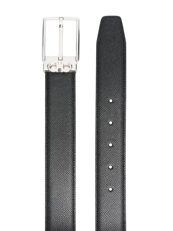 FERRAGAMO Reversible Gancini Belt - Black