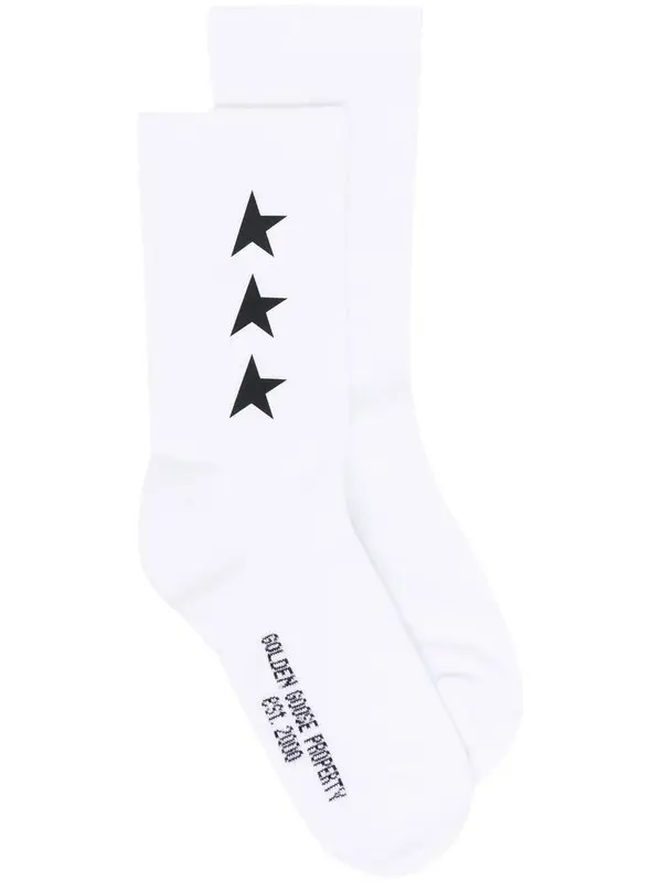 Golden Goose Star Print Ankle Socks - White