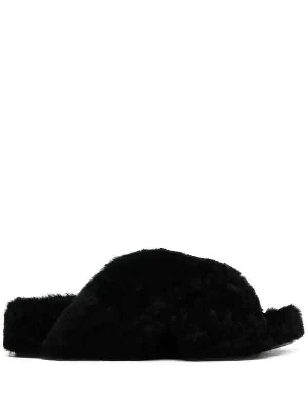 JIL SANDER Crossover-strap Shearling Mules