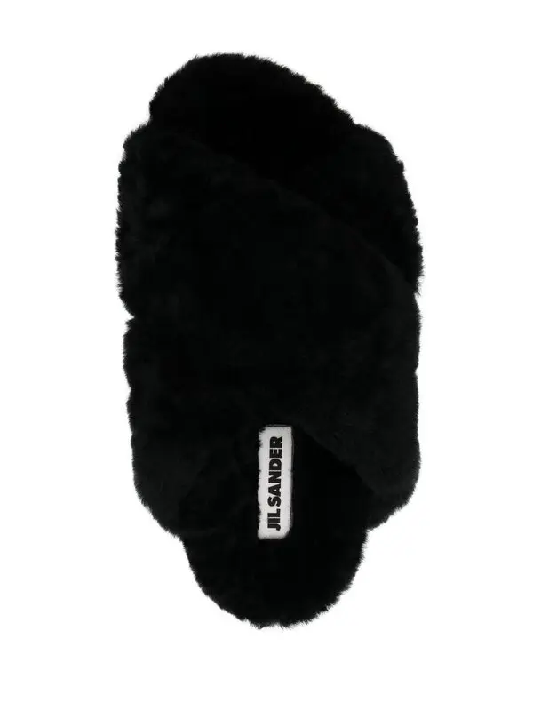 JIL SANDER Crossover-strap Shearling Mules
