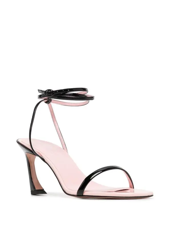 PIFERI 70mm Patent Leather Ankle Strap Sandals