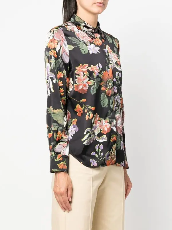Vivetta Floral-print Long-sleeve Shirt