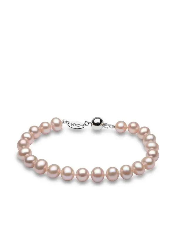 Yoko London 18kt White Gold 7mm Pearl Bracelet - Silver