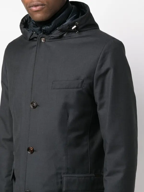 MOORER Buttoned-up Hooded Parka