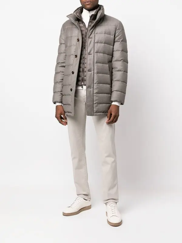 MOORER Padded Buttoned-up Coat