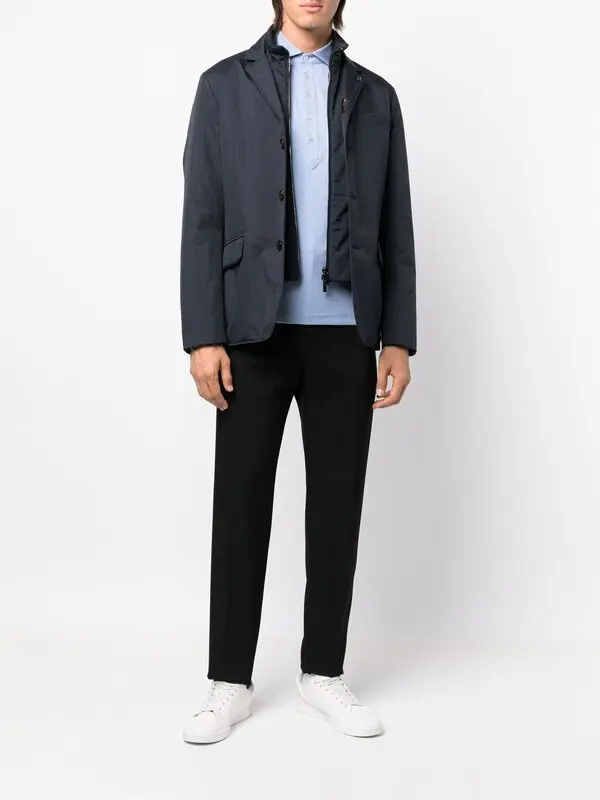 MOORER Single-breasted Padded Jacket - Blue