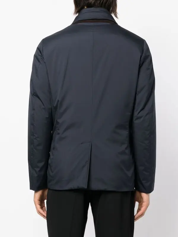 MOORER Single-breasted Padded Jacket - Blue