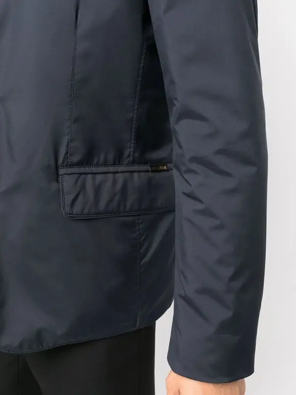MOORER Single-breasted Padded Jacket - Blue