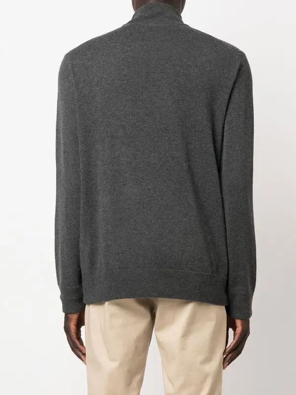 Polo Ralph Lauren Embroidered-logo Zip-up Cardigan - Grey