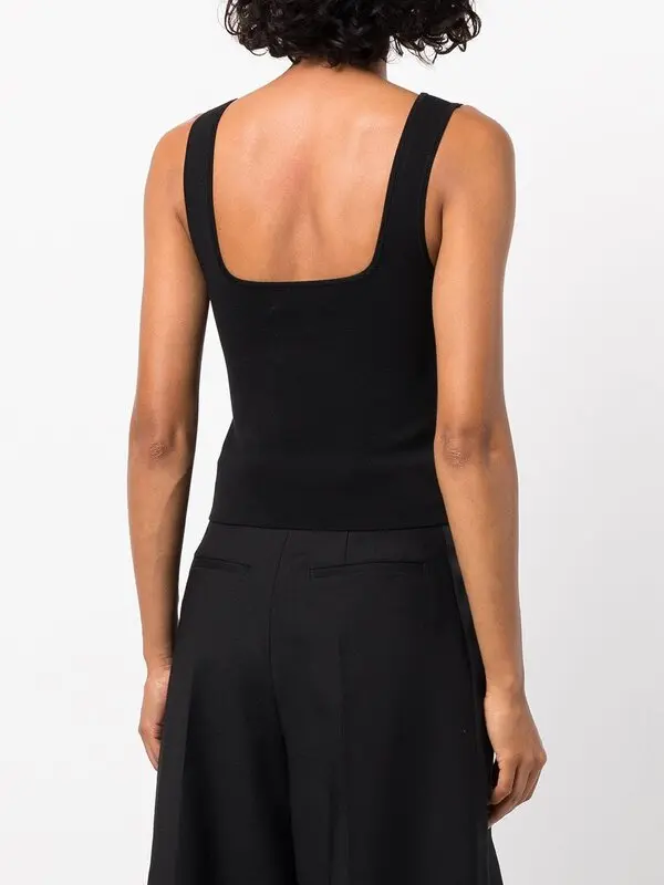 Matteau Square Neck Vest Top - Black