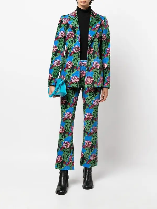 La DoubleJ Floral-print Single-breasted Blazer