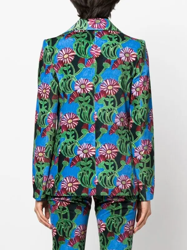La DoubleJ Floral-print Single-breasted Blazer