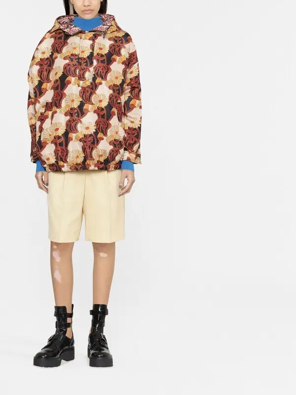 La DoubleJ Floral Print Hooded Jacket