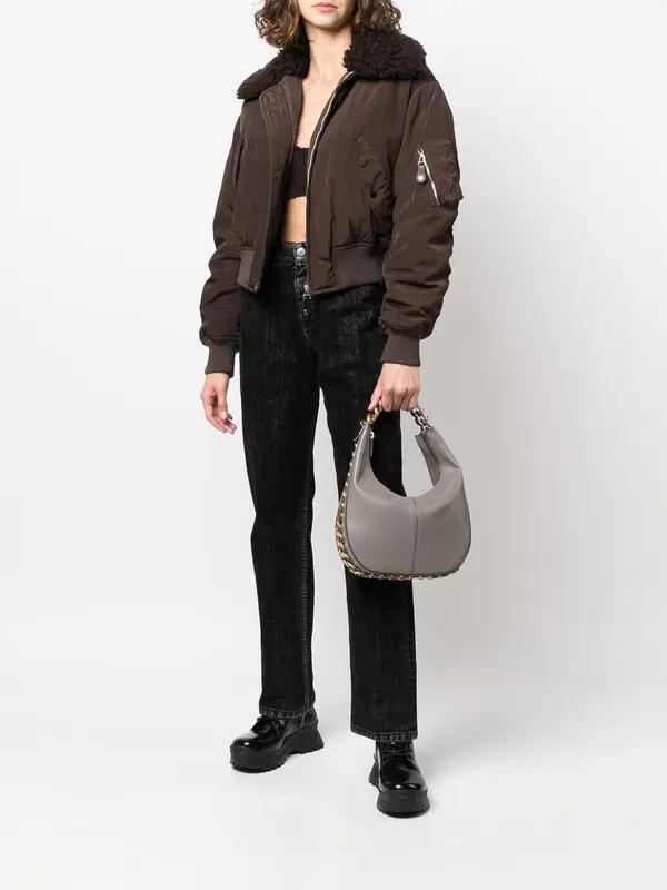 Stella McCartney Faux-fur Collar Cropped Bomber Jacket