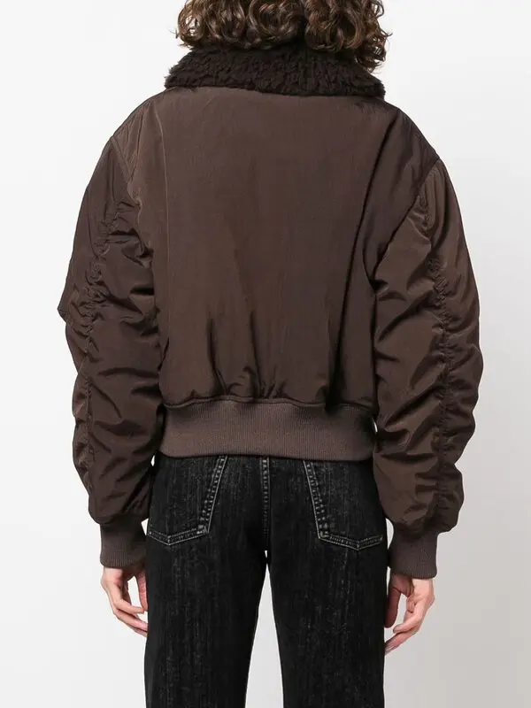 Stella McCartney Faux-fur Collar Cropped Bomber Jacket
