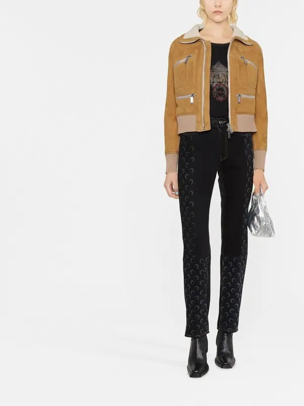 Dsquared2 Ribbed-detail Zipped-up Bomber Jacket