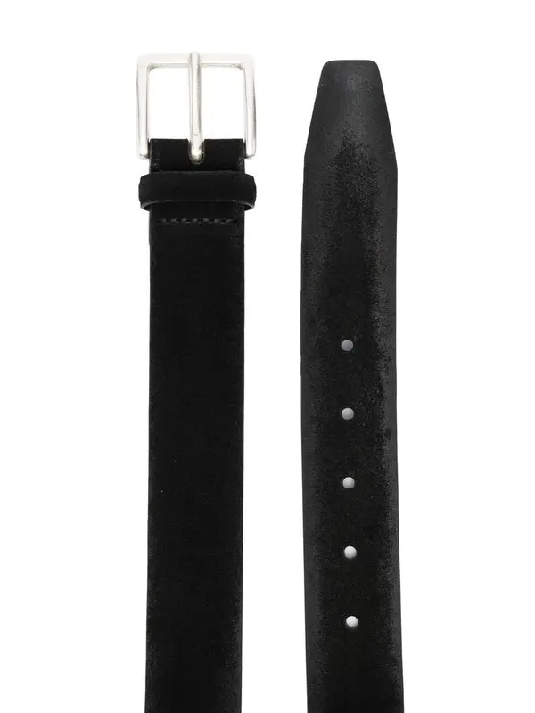 ORTIGNI Geometric Buckle Belt - Black