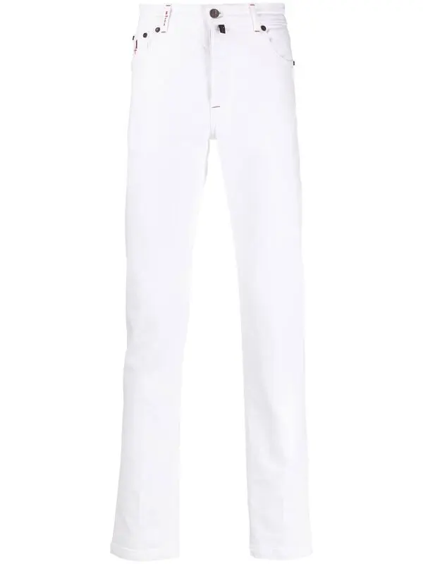 Kiton Low-rise Slim-cut Jeans - White