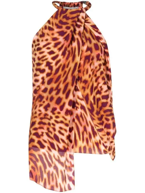 Stella McCartney Animal-print Draped Blouse