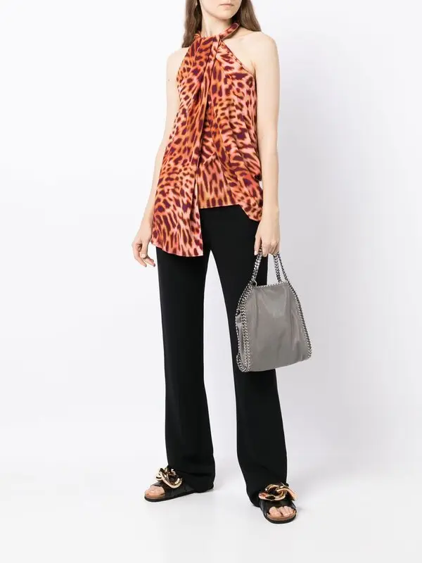 Stella McCartney Animal-print Draped Blouse