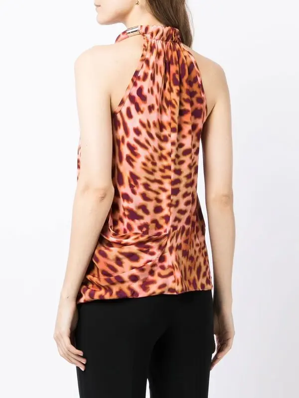 Stella McCartney Animal-print Draped Blouse