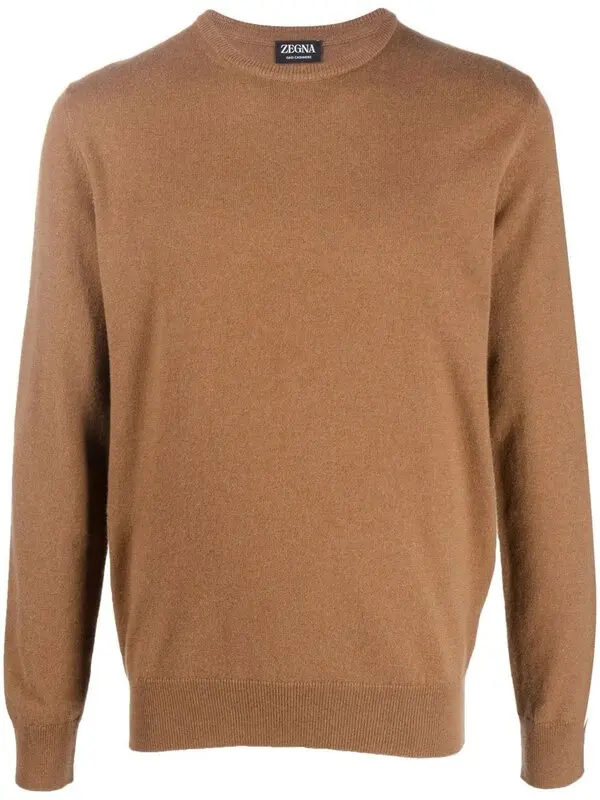 Zegna Crew-neck Cashmere Jumper - Brown