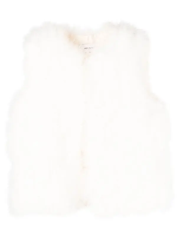 YVES SALOMON Silk Feathered-finish Waistcoat - White
