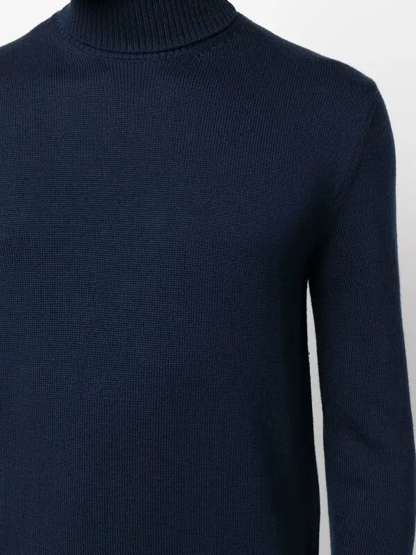 BALLANTYNE Roll-neck Wool Jumper - Blue