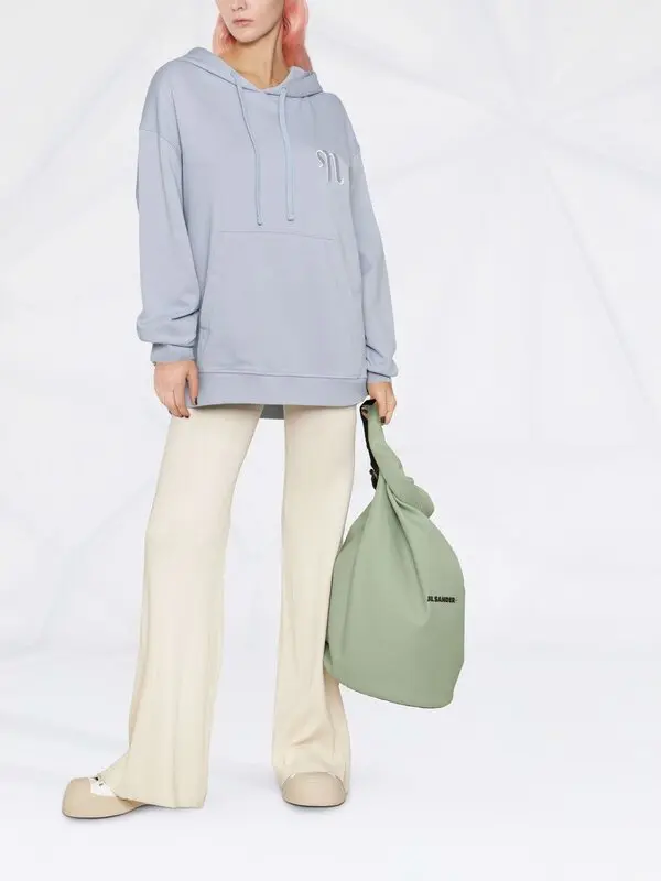 Nanushka Logo-embroidered Oversized Hoodie - Blue