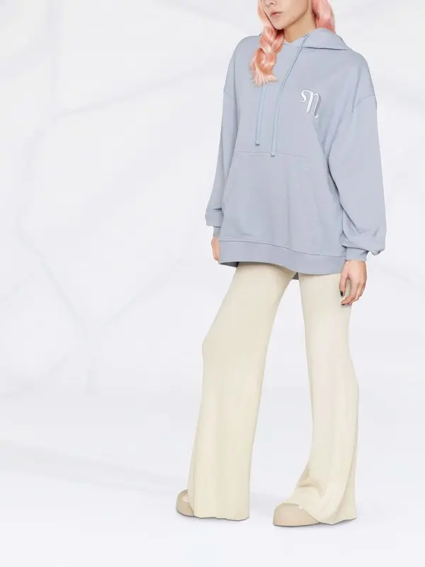Nanushka Logo-embroidered Oversized Hoodie - Blue