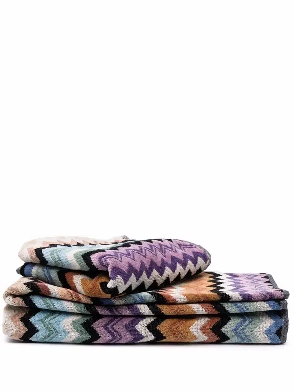 Missoni Two-piece Giacomo Zigzag Towels - Brown