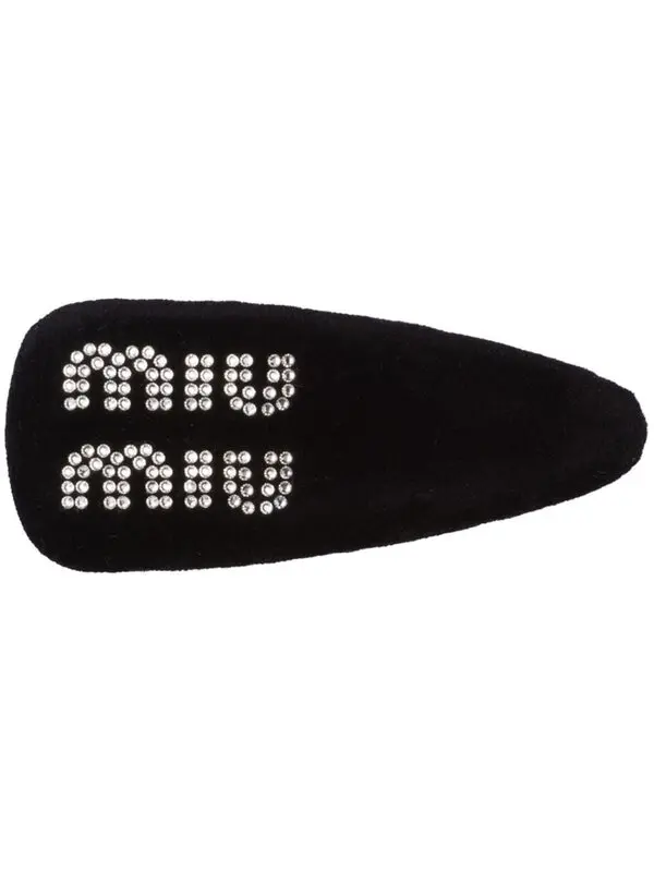 Miu Miu Logo-embellished Hair Clip - Black
