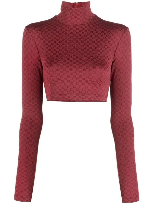 AMBUSH Checkerboard Print Cropped Shirt - Red