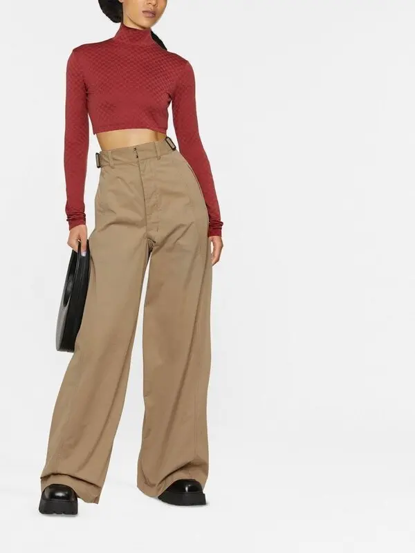 AMBUSH Checkerboard Print Cropped Shirt - Red