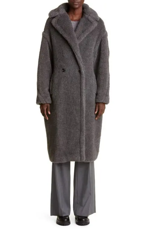 Max Mara Teddy Bear Icon Faux Fur Coat - Medium Grey