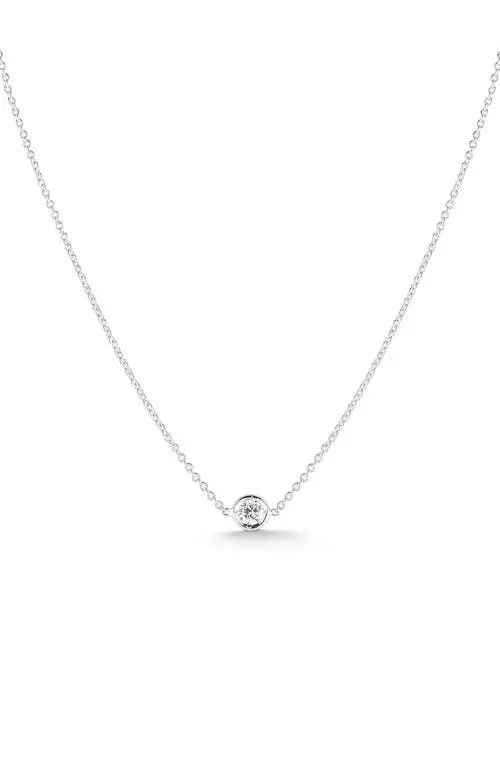 Roberto Coin Tiny Treasures Diamond Bezel Necklace - White