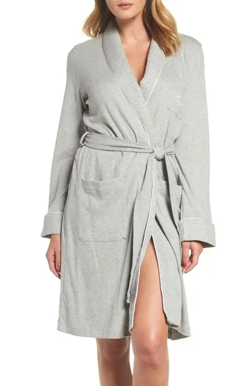Ralph Lauren Quilted Collar Robe - Grey Heather