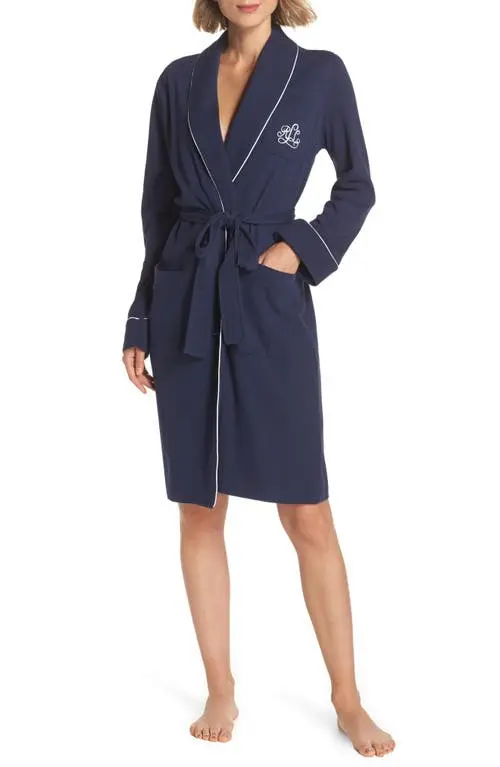 Ralph Lauren Quilted Collar Robe - Windsor Navy