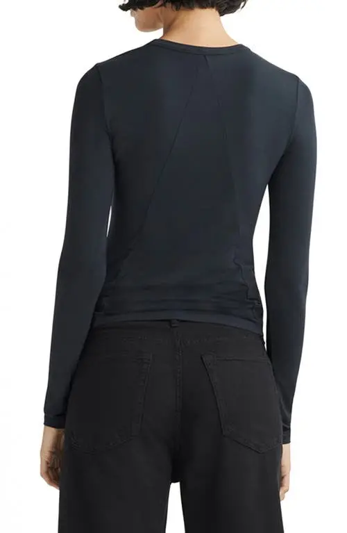 Rag & Bone Icons Luca Slim Fit Long Sleeve Top - Black