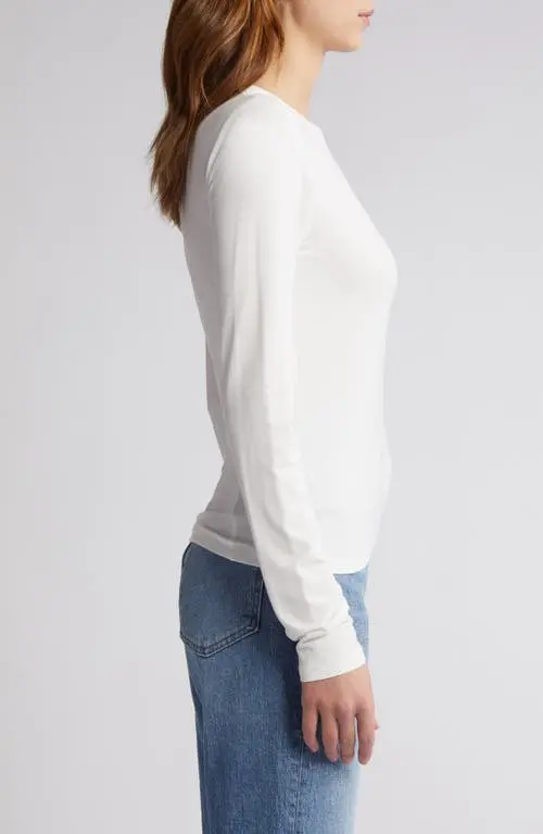 Rag & Bone Icons Luca Slim Fit Long Sleeve Top - Wht