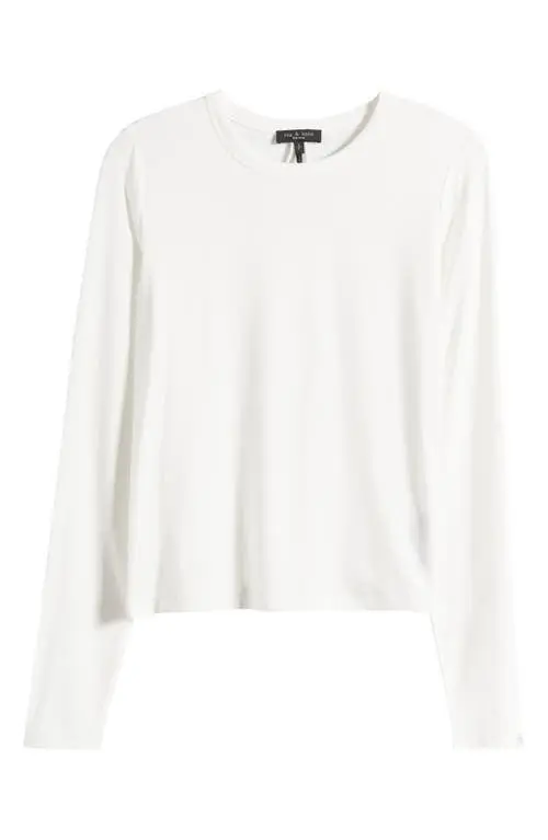 Rag & Bone Icons Luca Slim Fit Long Sleeve Top - Wht