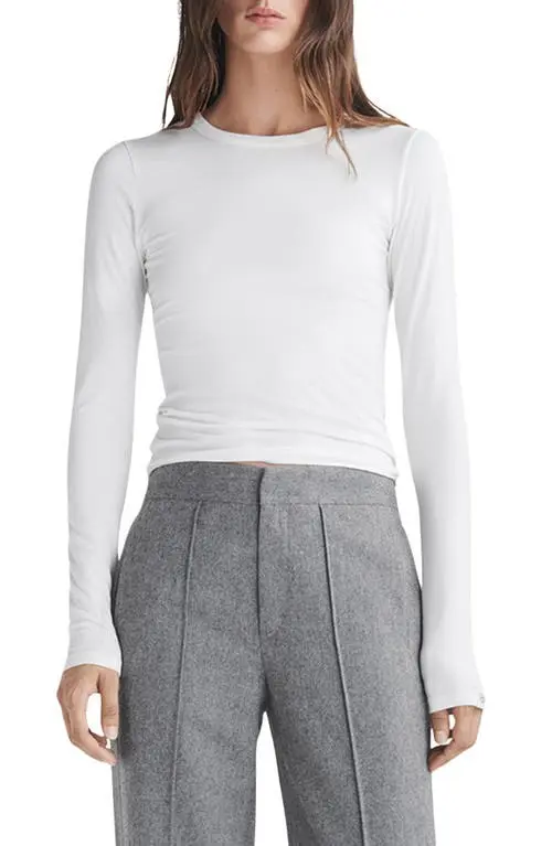 Rag & Bone Icons Luca Slim Fit Long Sleeve Top - Wht
