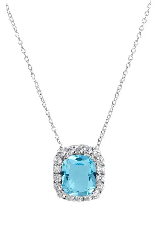 SAVVY CIE JEWELS Cushion Pendant Necklace - Blue