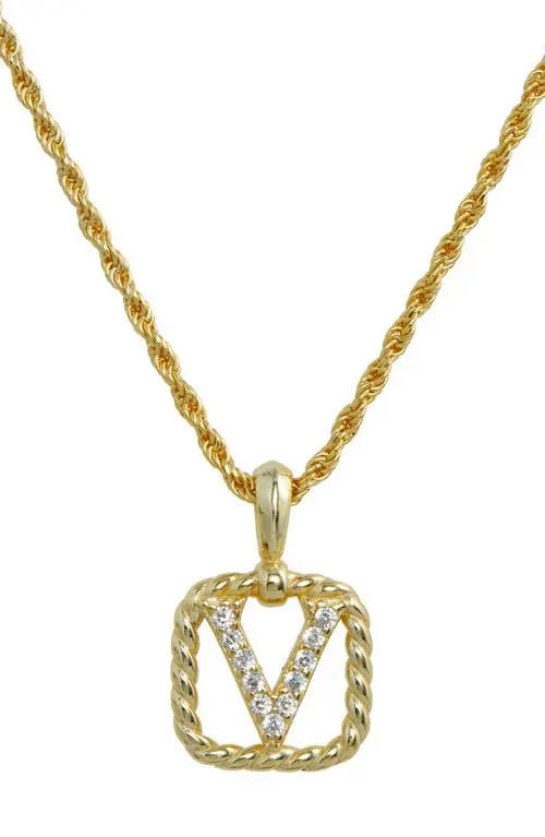 SAVVY CIE JEWELS Initial Pendant Necklace - Yellow-v