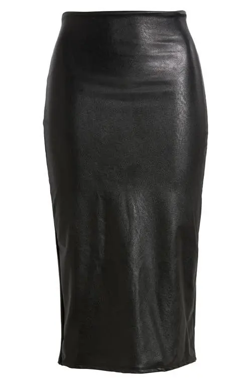 Commando Faux Leather Midi Skirt - Black