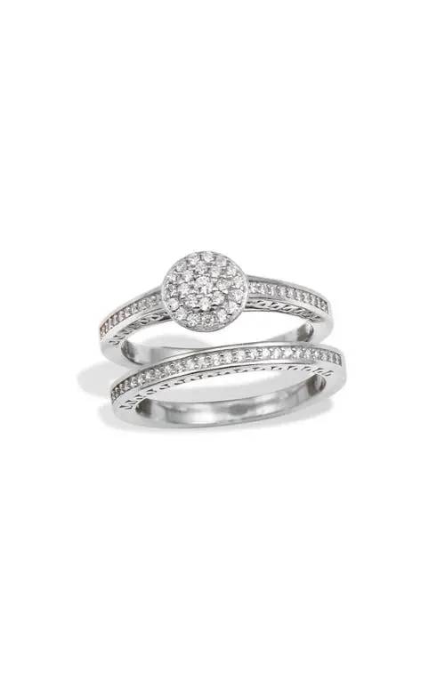 SAVVY CIE JEWELS Set Of Two Cubic Zirconia Rings - White