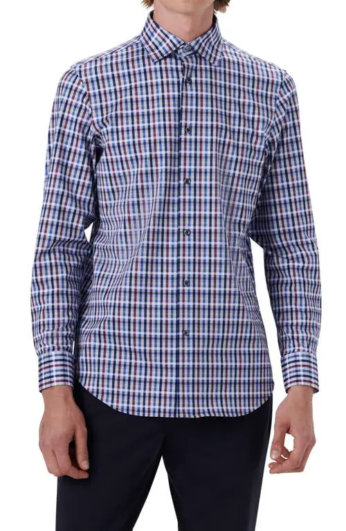 Bugatchi Ooohcotton® Tattersall Check Stretch Cotton Button-up Shirt