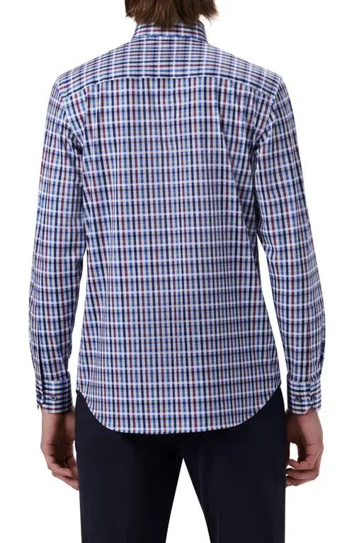Bugatchi Ooohcotton® Tattersall Check Stretch Cotton Button-up Shirt